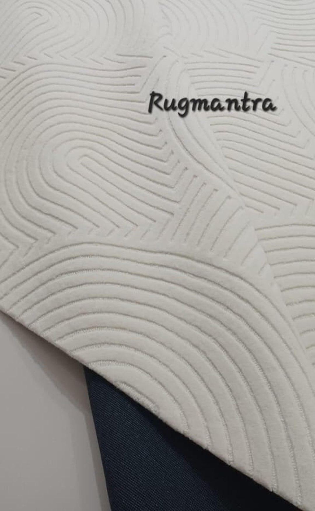Arches, Loop & Cut-pile Ivory Hand-tufted 100% Wool Handmade Area Rug ...