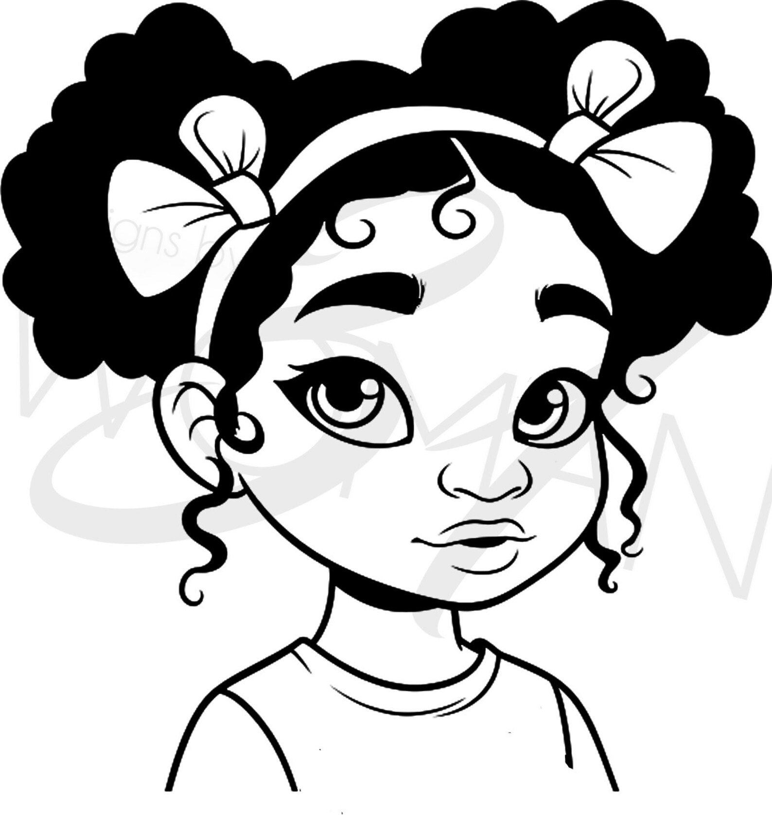 Little African American Girl SVG Vector Clipart for Cricut - Etsy