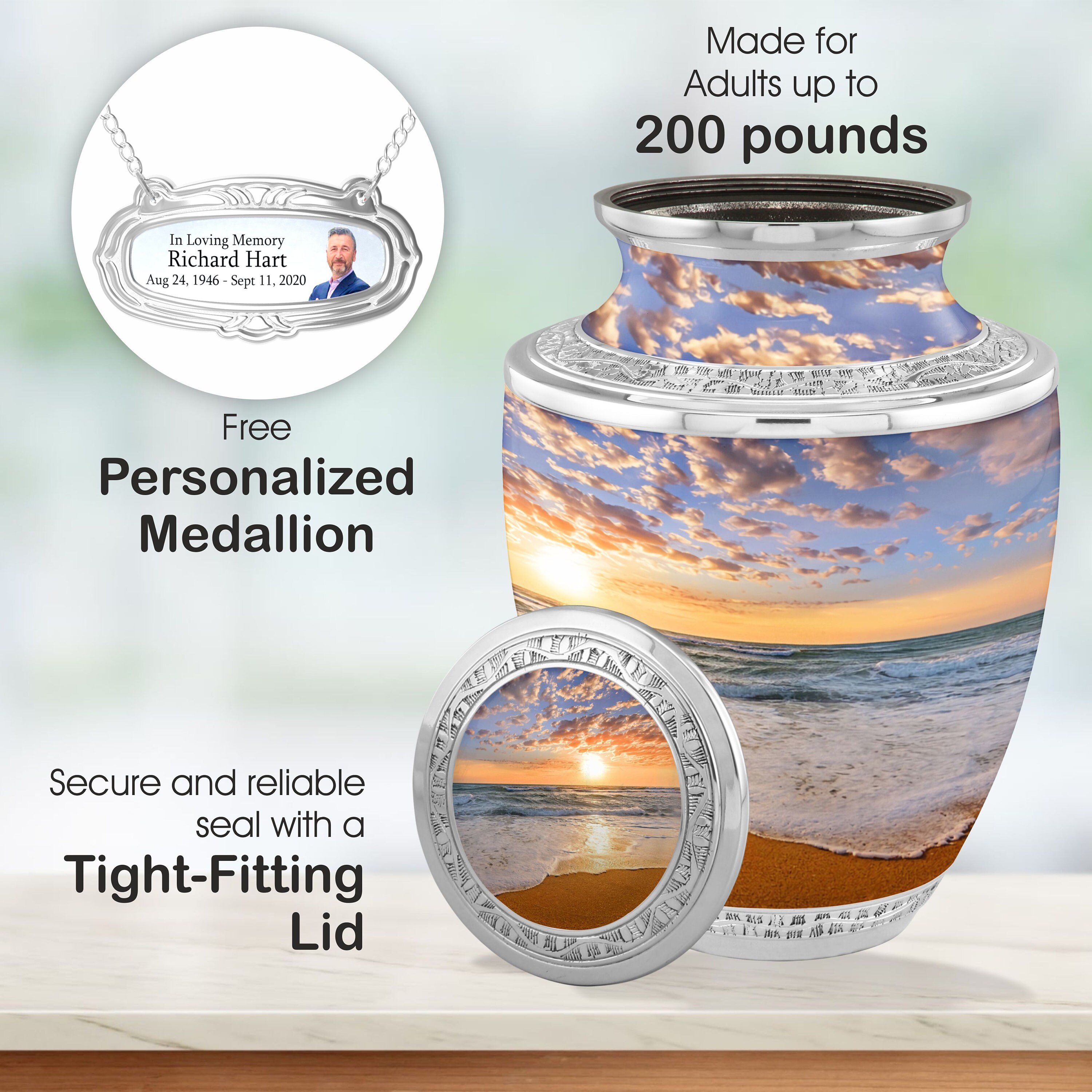 Personalized Beach Urns for Human Ashes, Urns for Human Ashes Full Size ...