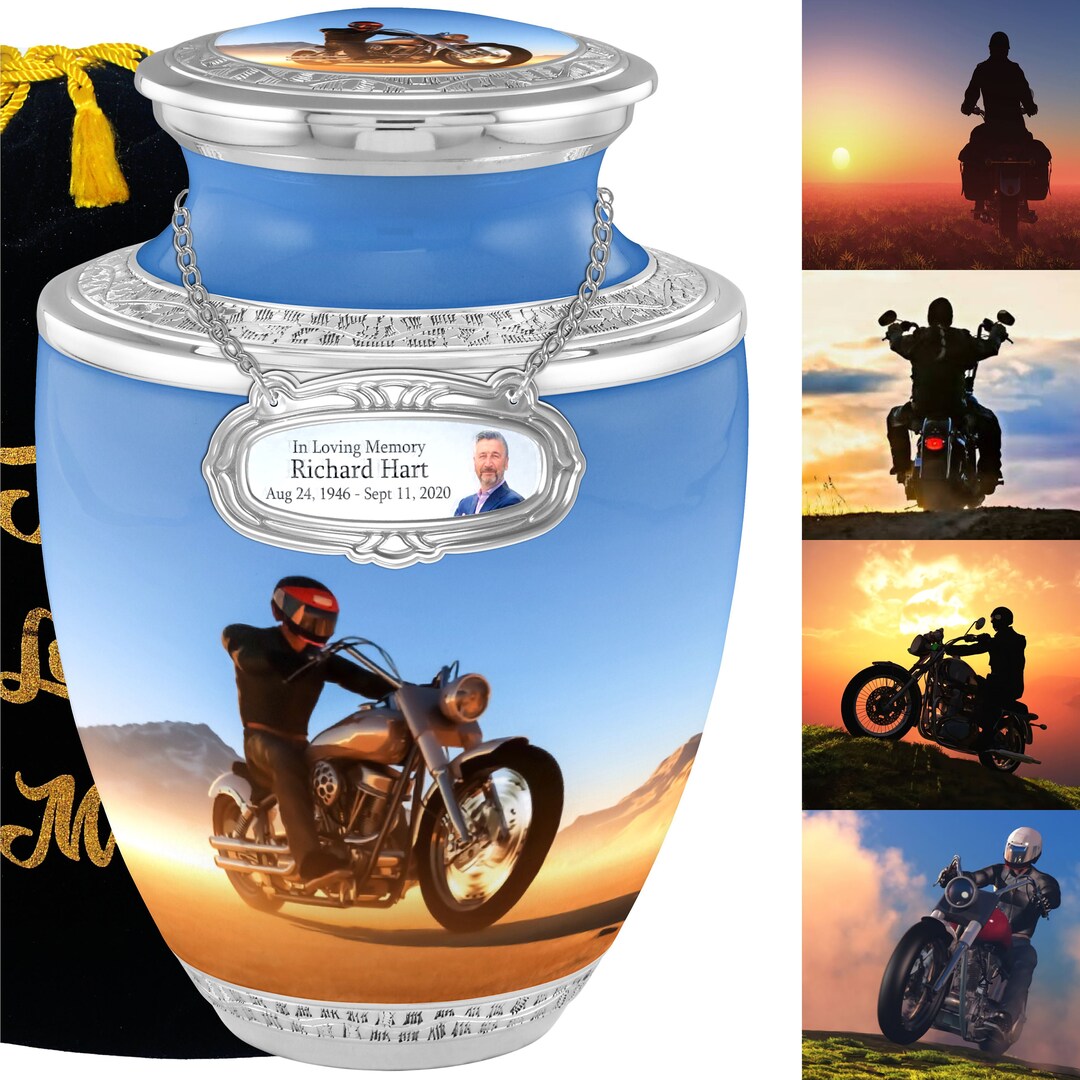 Personalized Biker Biking Riding Urns for Human Ashes, Urns for Human ...