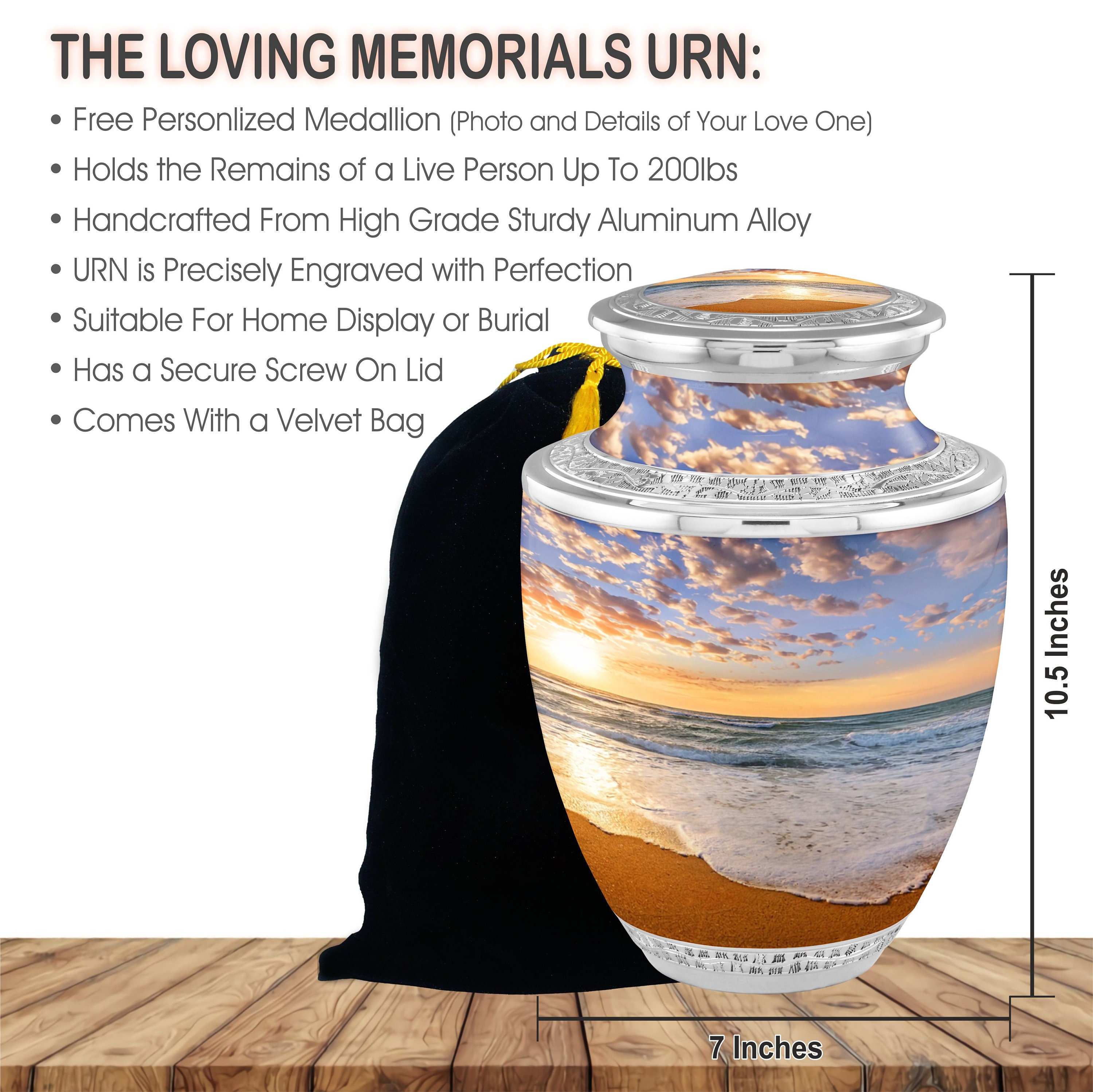 Personalized Beach Urns for Human Ashes, Urns for Human Ashes Full Size ...