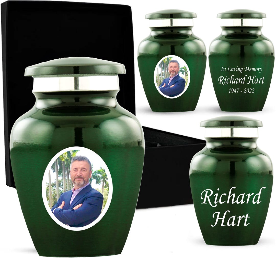 Personalized Keepsake Cremation Urns, Memorial Photo Urn, Set of 4 - Etsy