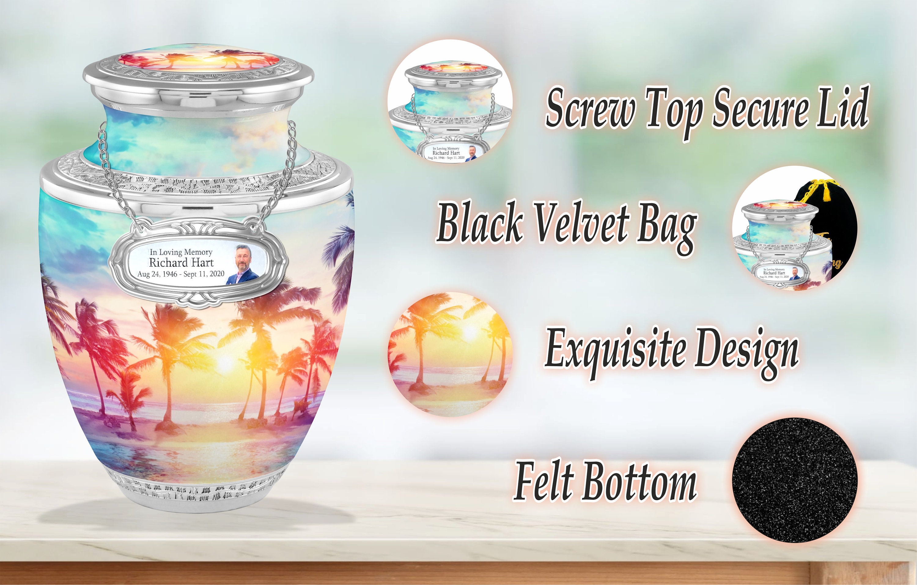 Personalized Beach Urns for Human Ashes, Urns for Human Ashes Full Size ...