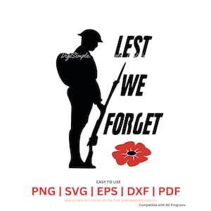 Lest We Forget SVG PNG - Etsy