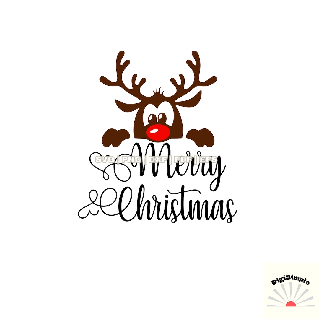 Merry Christmas Reindeer Svg Christmas Png Merry Christmas - Etsy