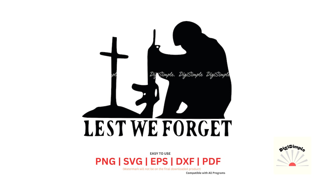 Lest We Forget SVG PNG - Etsy