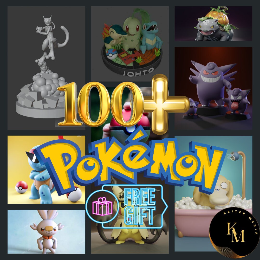 Digital Download: 100 3D Printable Pokémon Designs Free Gift Instant ...