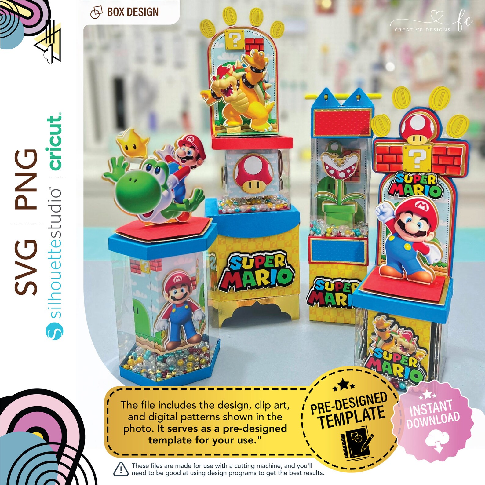 Video Game Party Favor Box Boy Birthday Party Boxes Shaker Box Template ...