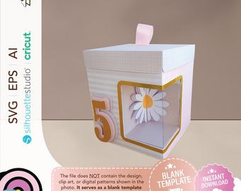 Double Hexagonal Box Template Party Favor Treat Box Shaker Box Birthday ...