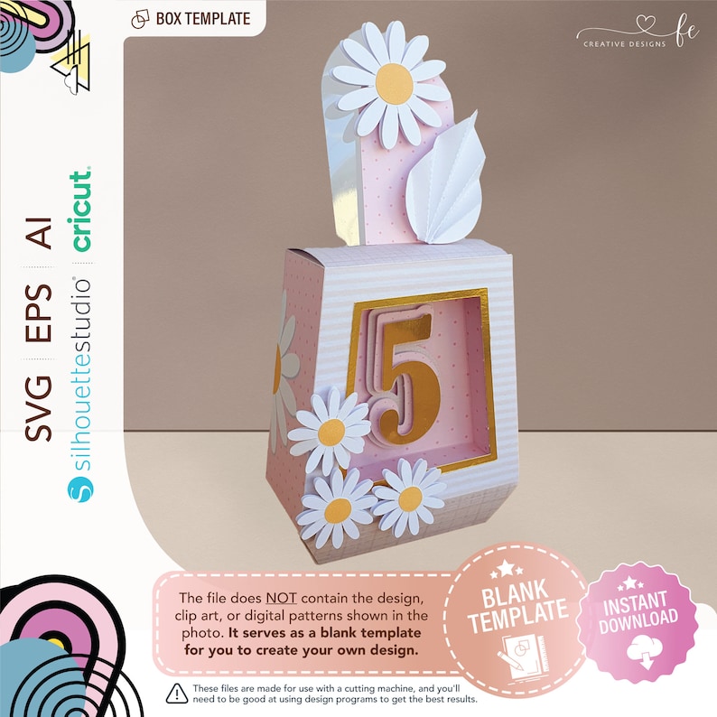 Trapezoid Template Party Favor Treat Box Shaker Box Birthday Party ...