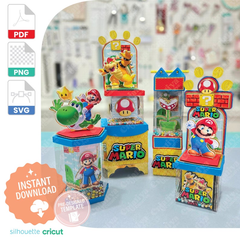 Video Game Party Favor Box Boy Birthday Party Boxes Shaker Box Template ...