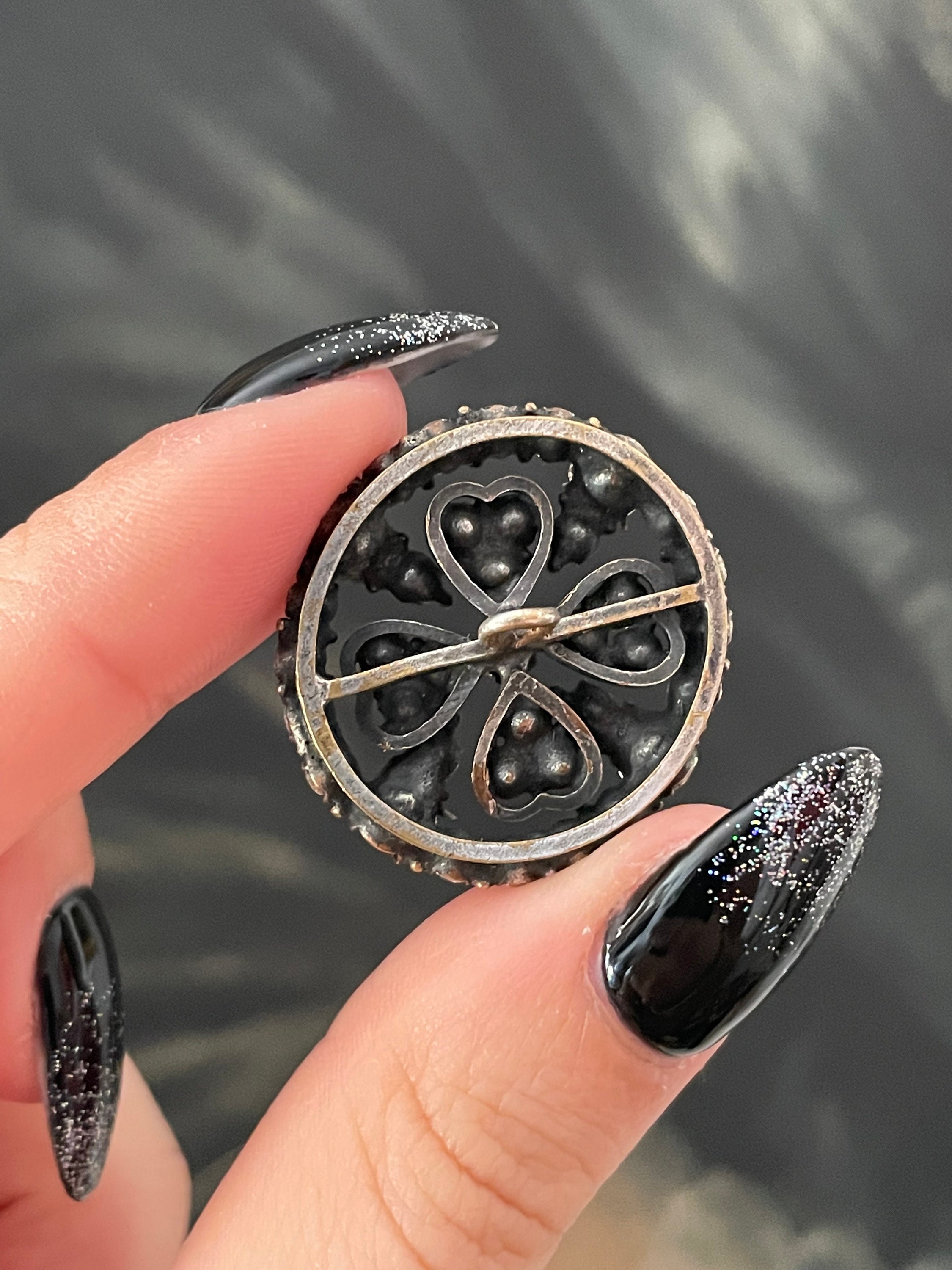 Antique Georgian Paste Stone Flower Button - Etsy