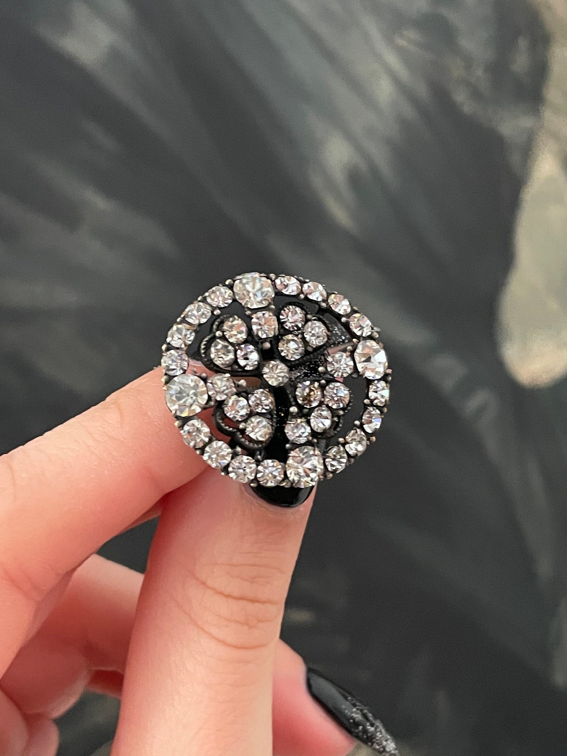 Antique Georgian Paste Stone Flower Button - Etsy