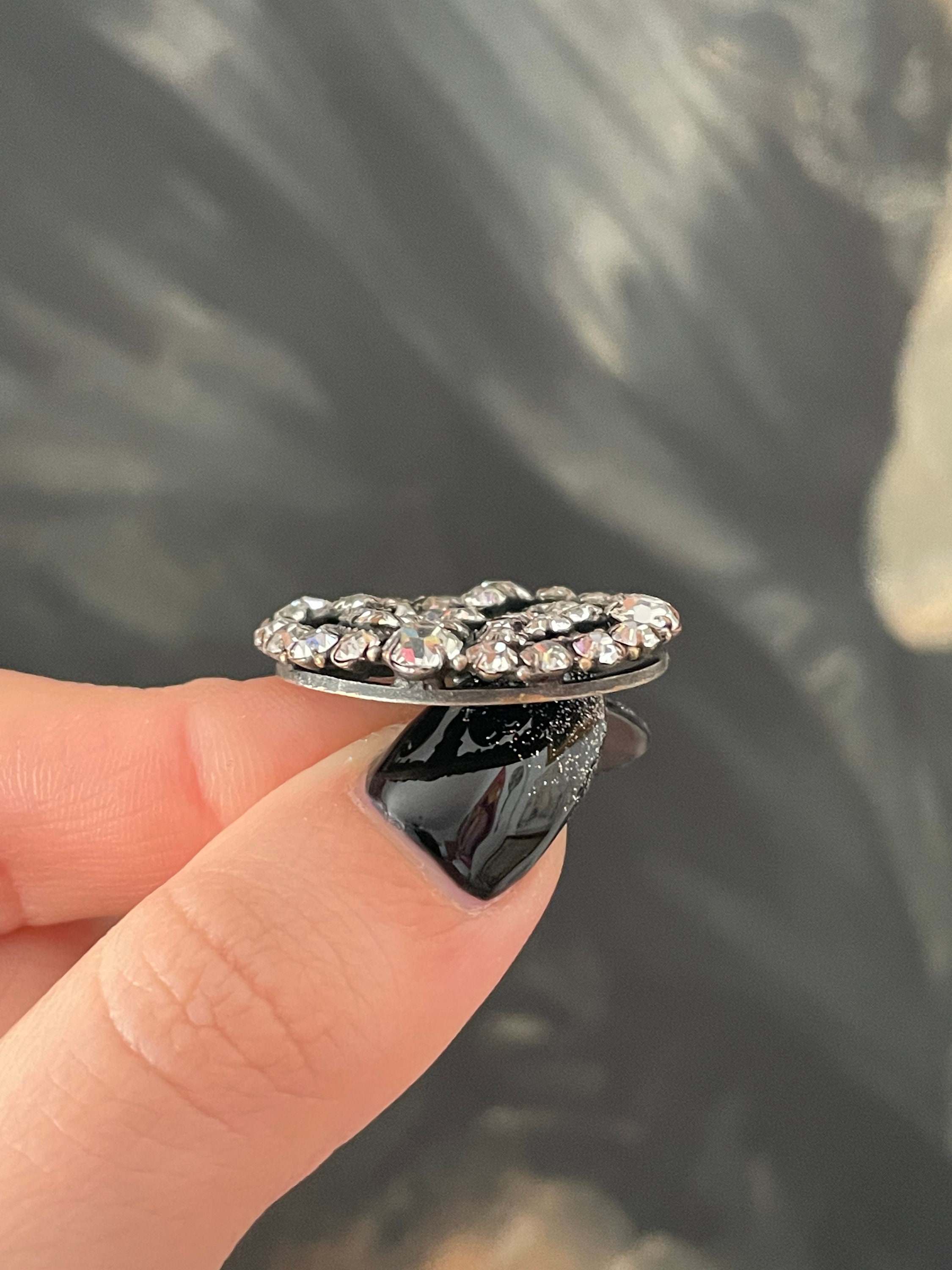 Antique Georgian Paste Stone Flower Button - Etsy