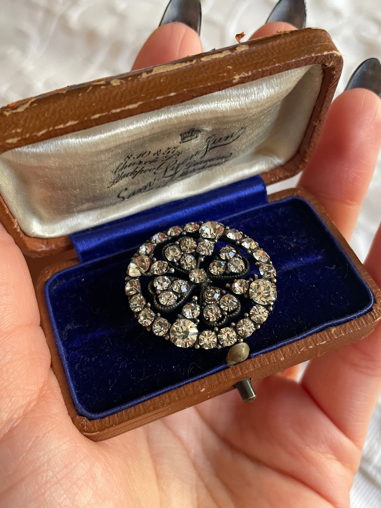 Antique Georgian Paste Stone Flower Button - Etsy