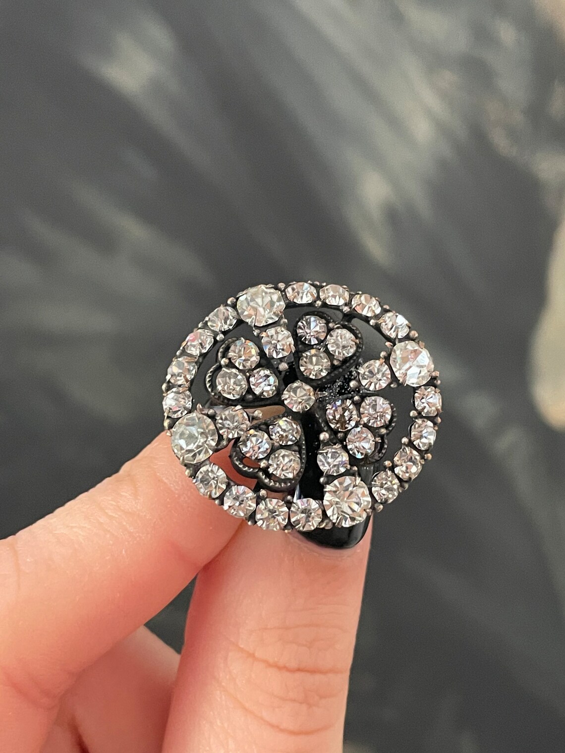 Antique Georgian Paste Stone Flower Button - Etsy