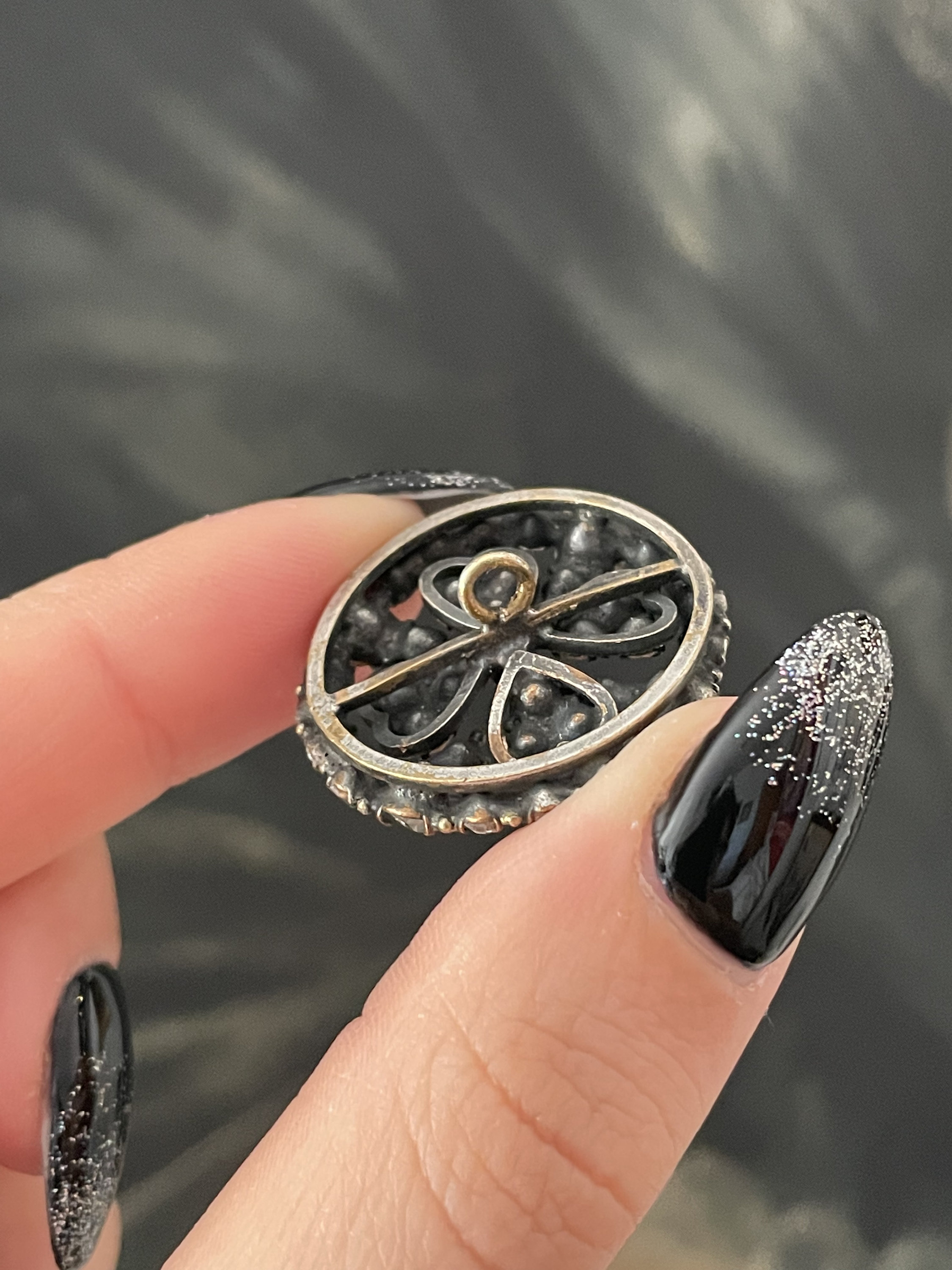 Antique Georgian Paste Stone Flower Button - Etsy