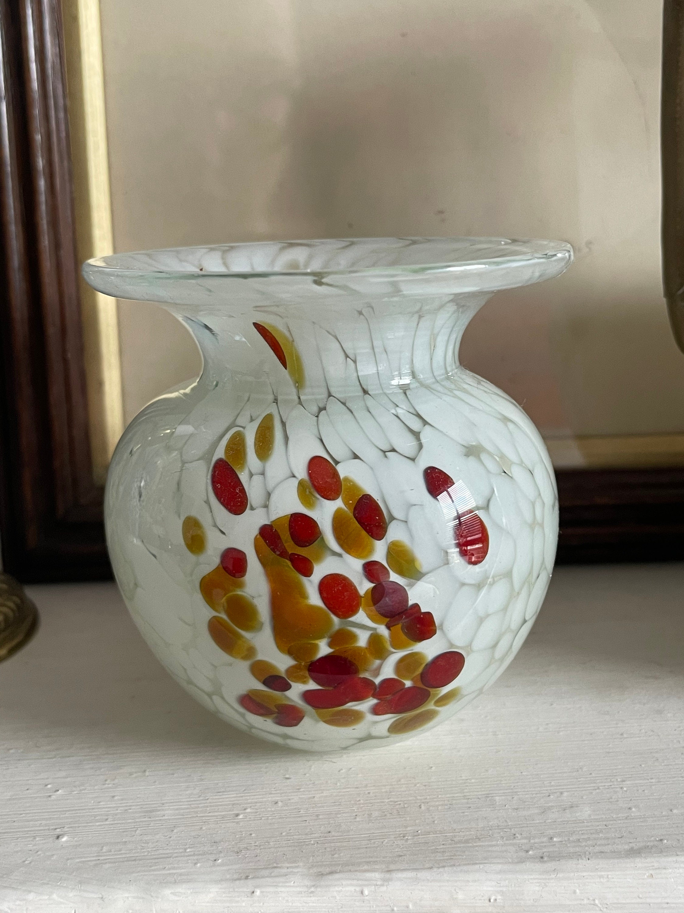 Vintage Mid-century Mdina Maltese Brown & White Vintage Glass 'side ...