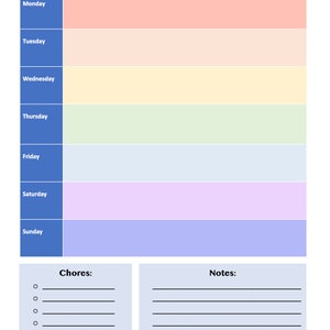 Weekly Family Schedule Printable PDF - Etsy