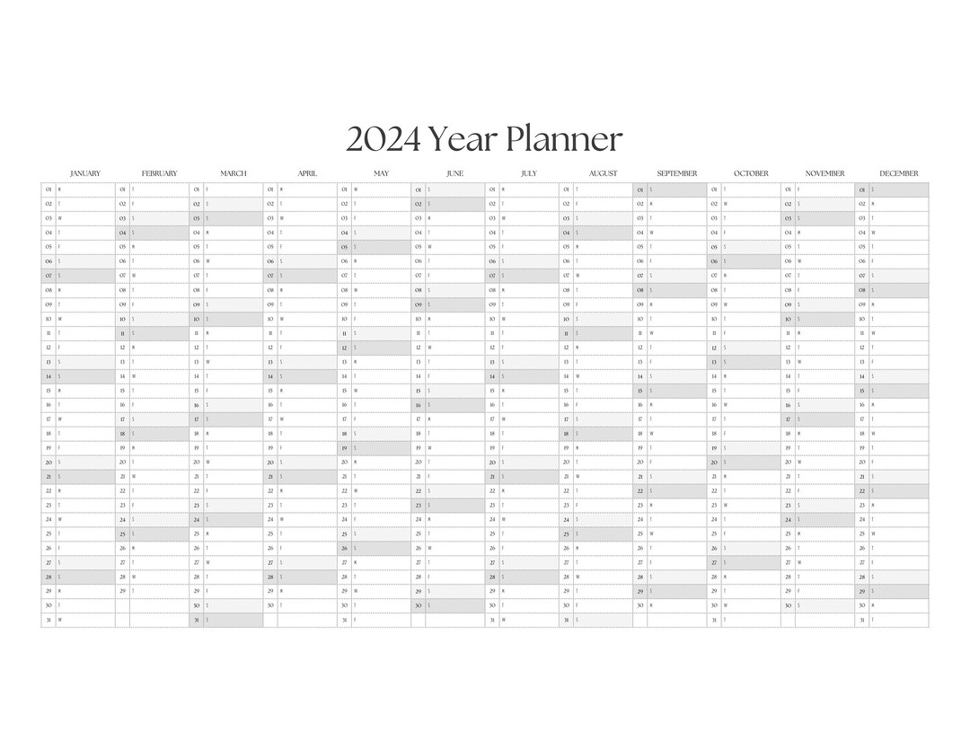 2024 Black and White Calendar/year Planner - Etsy