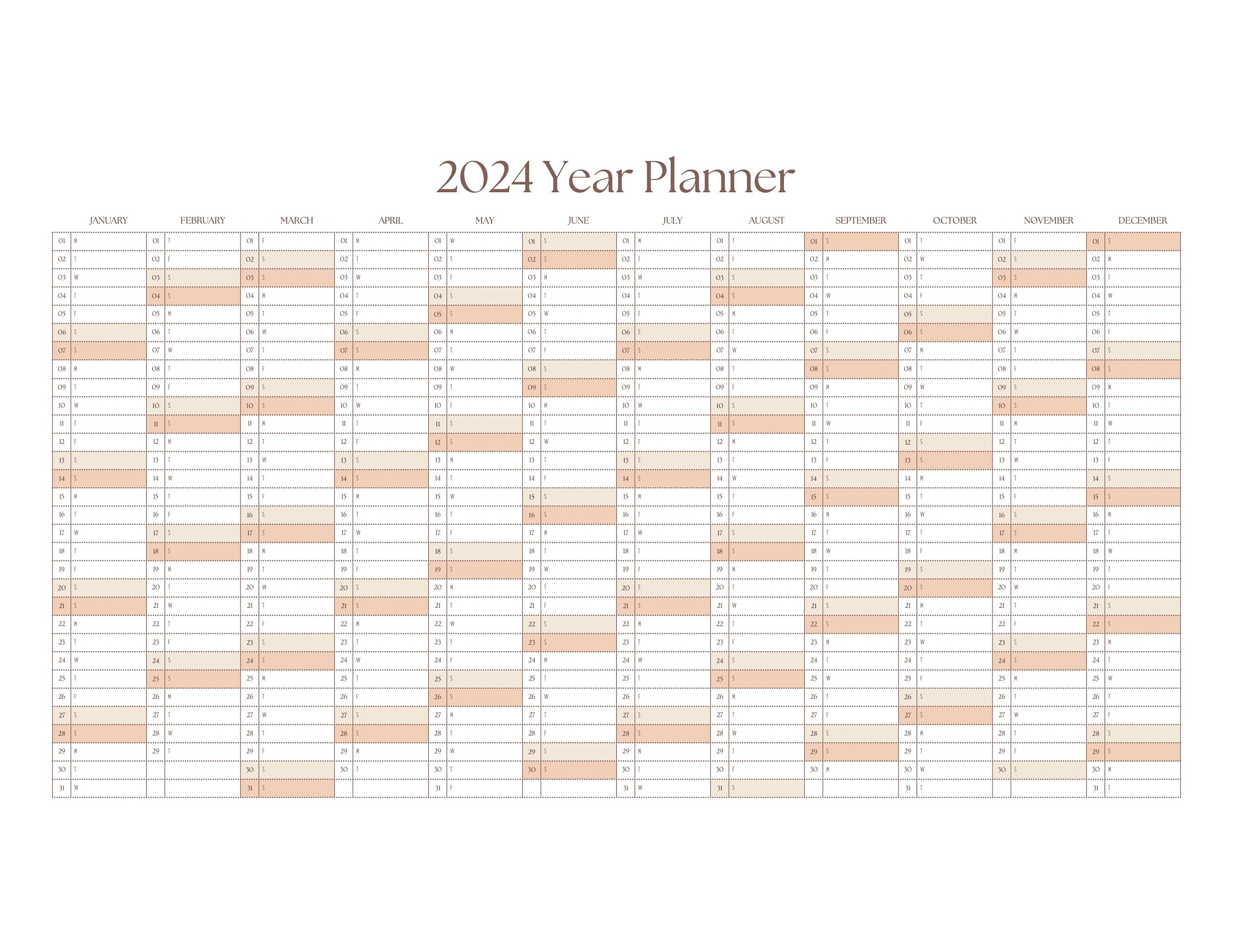 2024 Year Planner | Color - Etsy