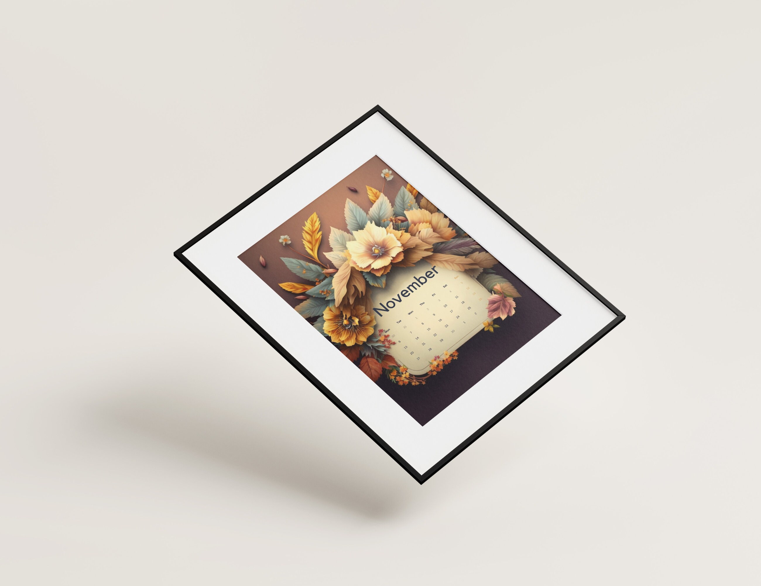 Printable Botanical Calendar 2023, Botanical Monthly Calendar A4 Canvas ...