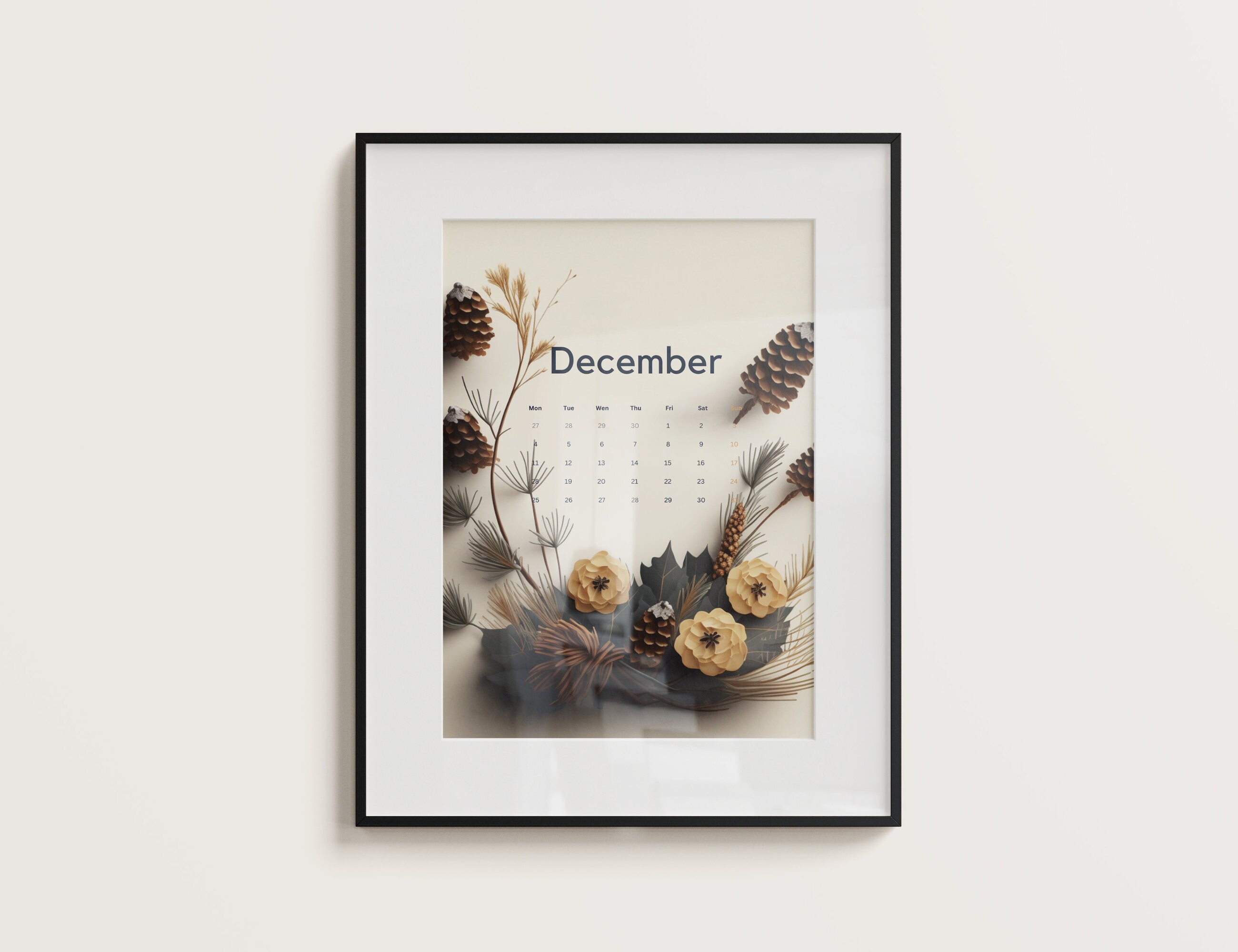Printable Botanical Calendar 2023, Botanical Monthly Calendar A4 Canvas ...