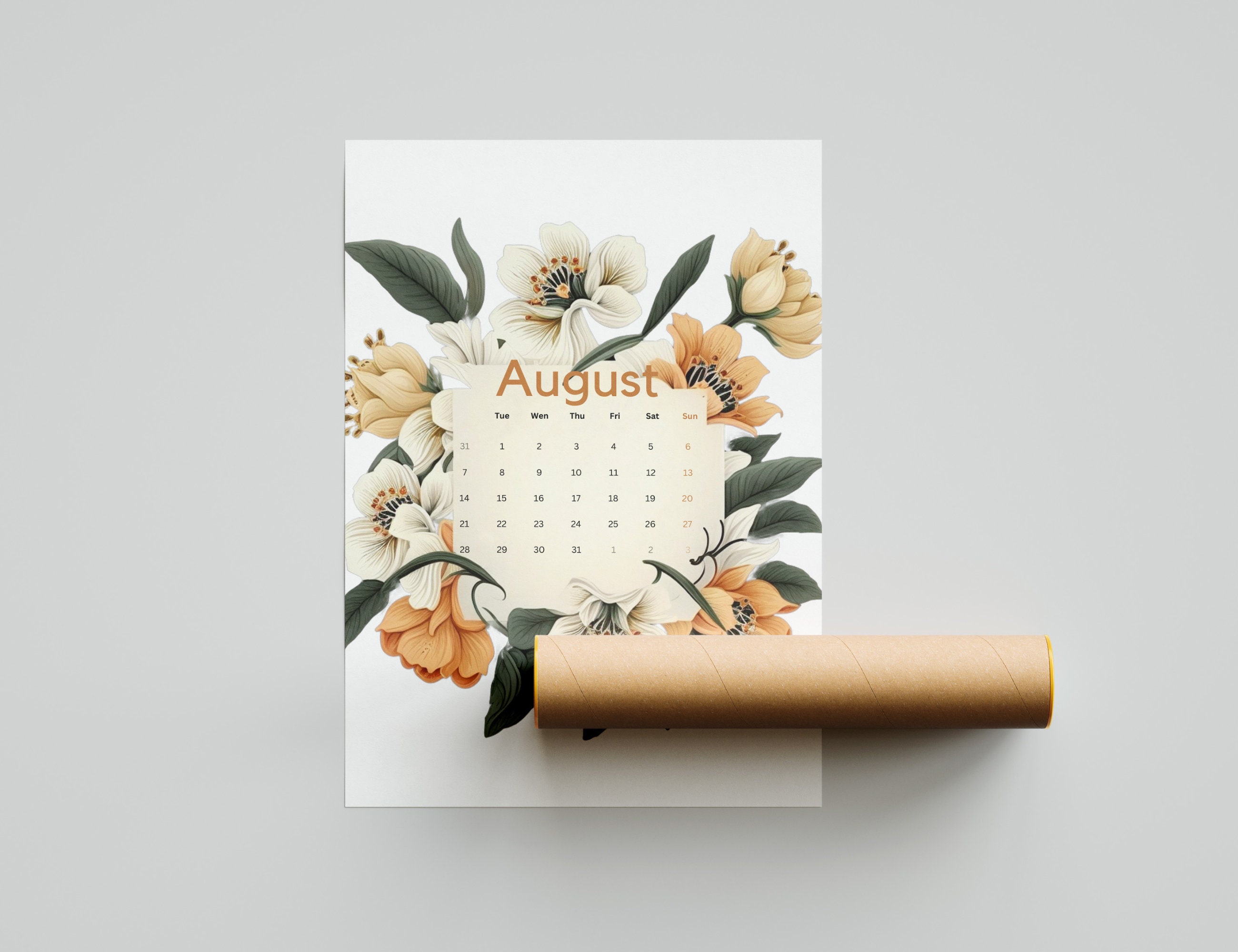Printable Botanical Calendar 2023, Botanical Monthly Calendar A4 Canvas ...