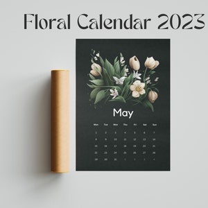 Printable Botanical Calendar 2023, Botanical Monthly Calendar A4 Canvas ...