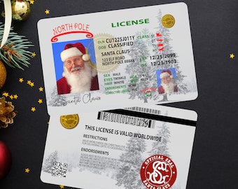 Santa Claus Drivers License PRINTABLE, Santa License Printable File - Etsy