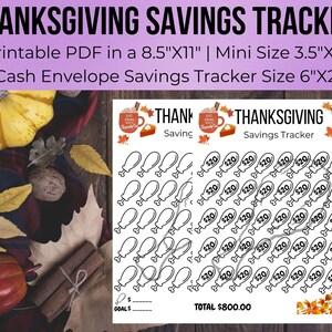 Thanksgiving Savings Challenge Thanksgiving Savings Tracker - Etsy
