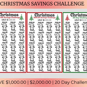 Christmas Savings Challenge Printable | Christmas Savings | Christmas ...