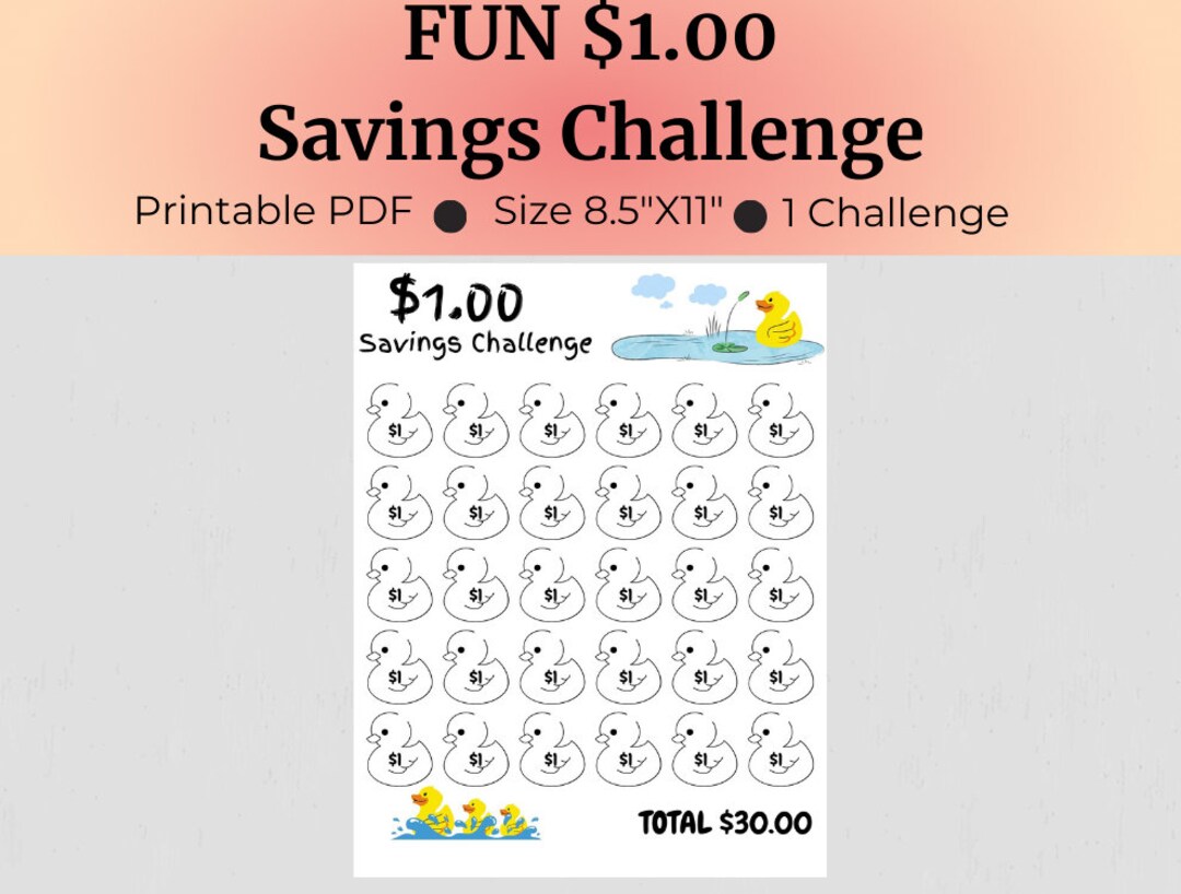 Kids Savings Challenge Printable Kids Savings Tracker Money Saving ...