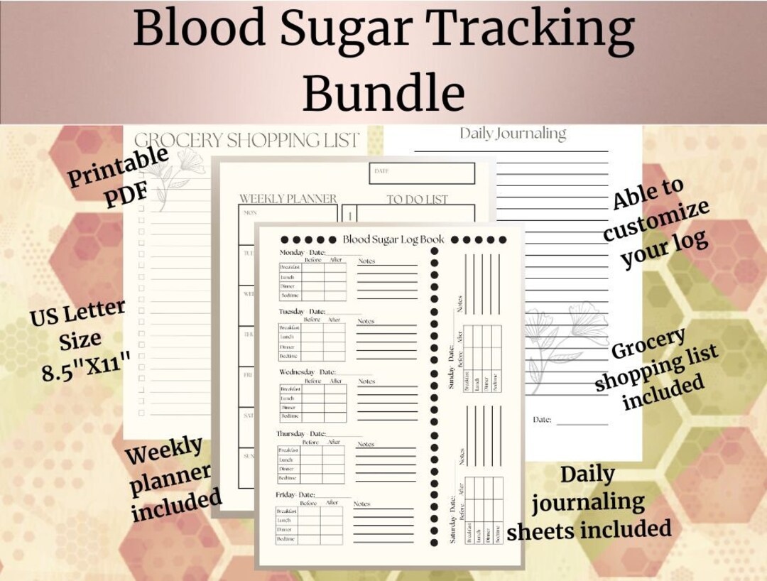 Diabetic Planner Blood Sugar Log Printable Diabetes Printable Diabetic ...