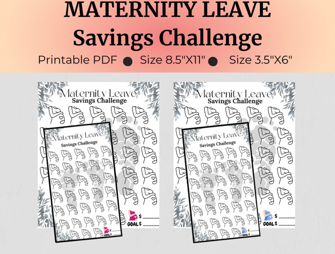 Maternity Leave Savings Challenge Coloring Savings Money Savings ...