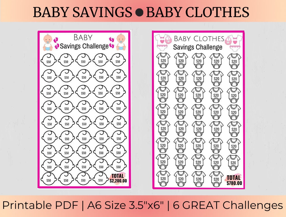 Baby Savings Challenge | Baby Savings Tracker | Printable Baby ...