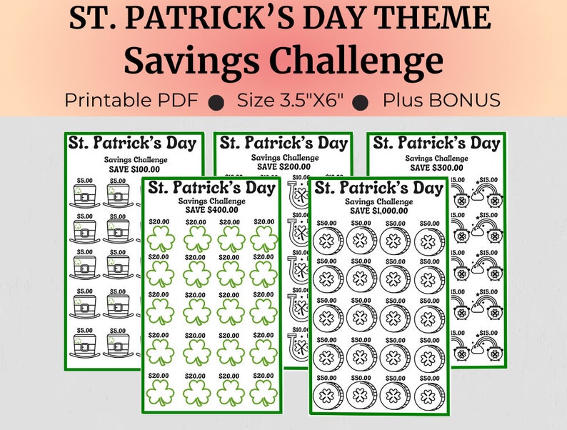 St Patricks Day Savings Challenge Savings Challenge Printable Money ...