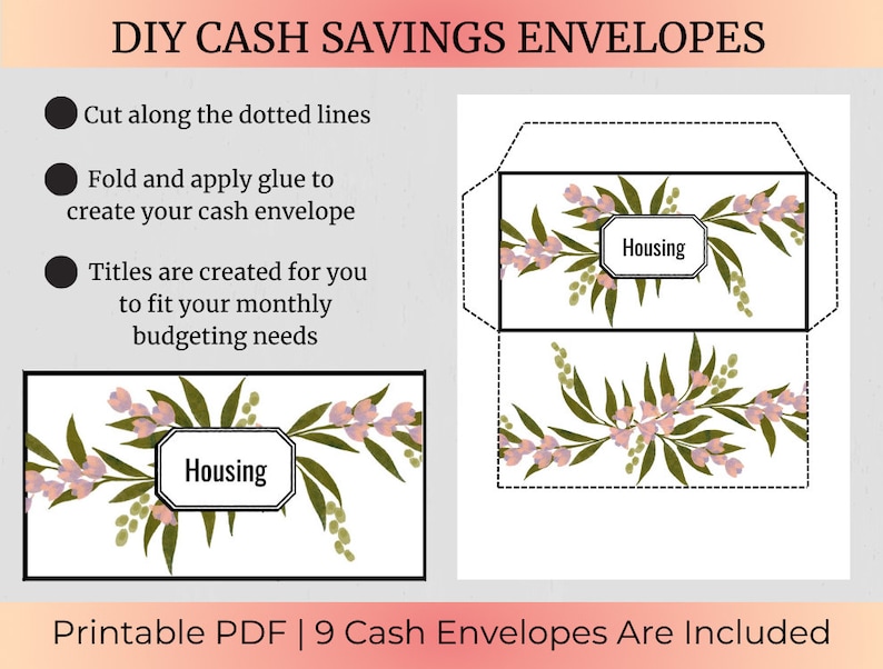 Cash Savings Envelopes Saving Money Methods Printable Cash Envelopes ...