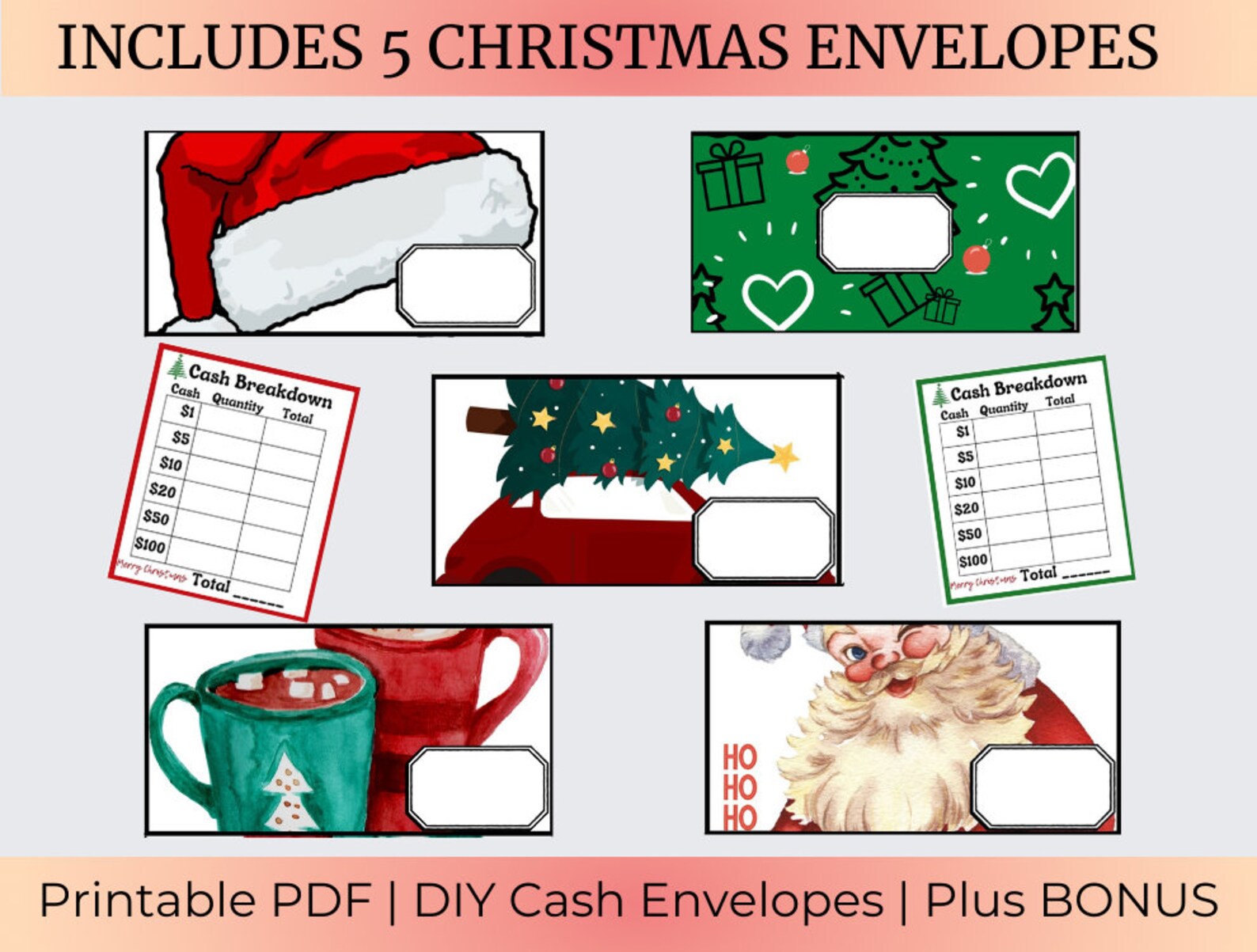Christmas Savings Challenge Printable Christmas Savings Christmas ...