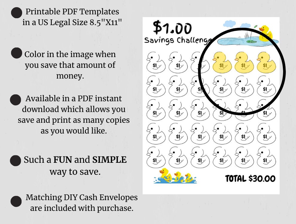 Kids Savings Challenge Printable Kids Savings Tracker Money Saving ...