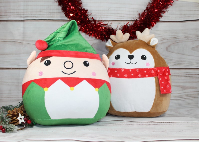 Mumbles Personalised Squishy Teddy Festive Elf Toy Custom - Etsy UK