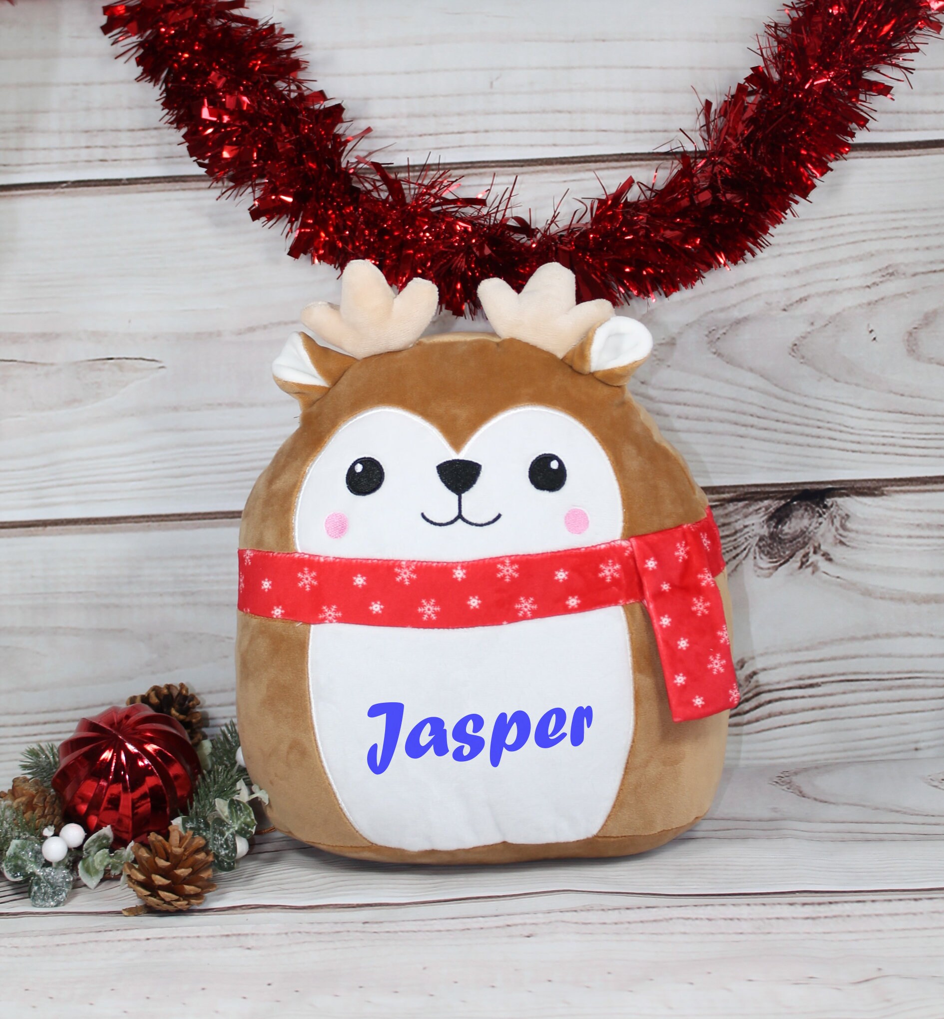 Mumbles Personalised Squishy Teddy, Festive Elf Toy, Custom Named ...