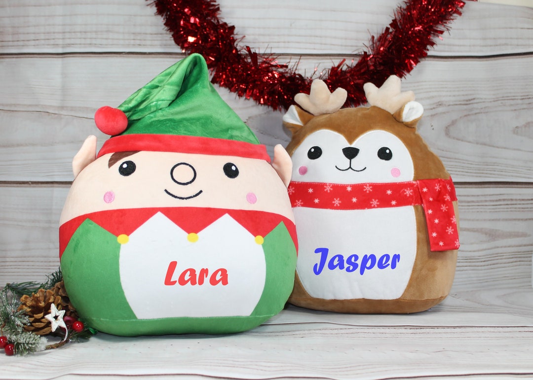 Mumbles Personalised Squishy Teddy Festive Elf Toy Custom - Etsy UK