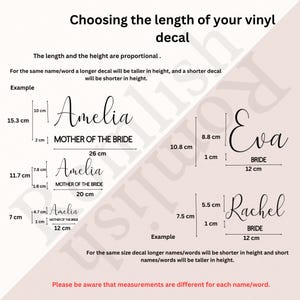 Personalised Wedding Name Decal, Custom Vinyl Sticker for Wedding, DIY ...