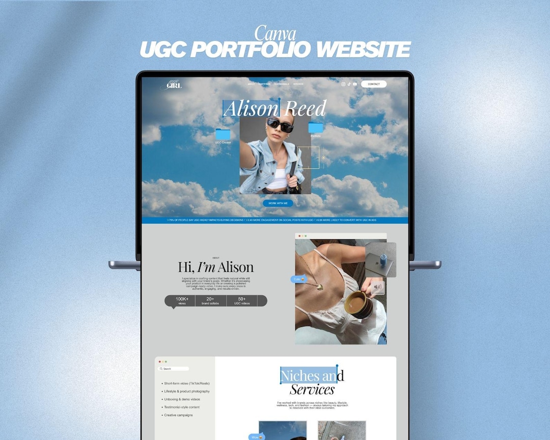UGC Portfolio Template: Canva Media Kit for Content Creators IOS Core ...