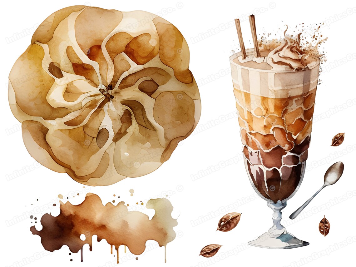 50 Watercolor Coffee Clip Art, Coffee Cup Clipart Bundle, Coffee Mug ...