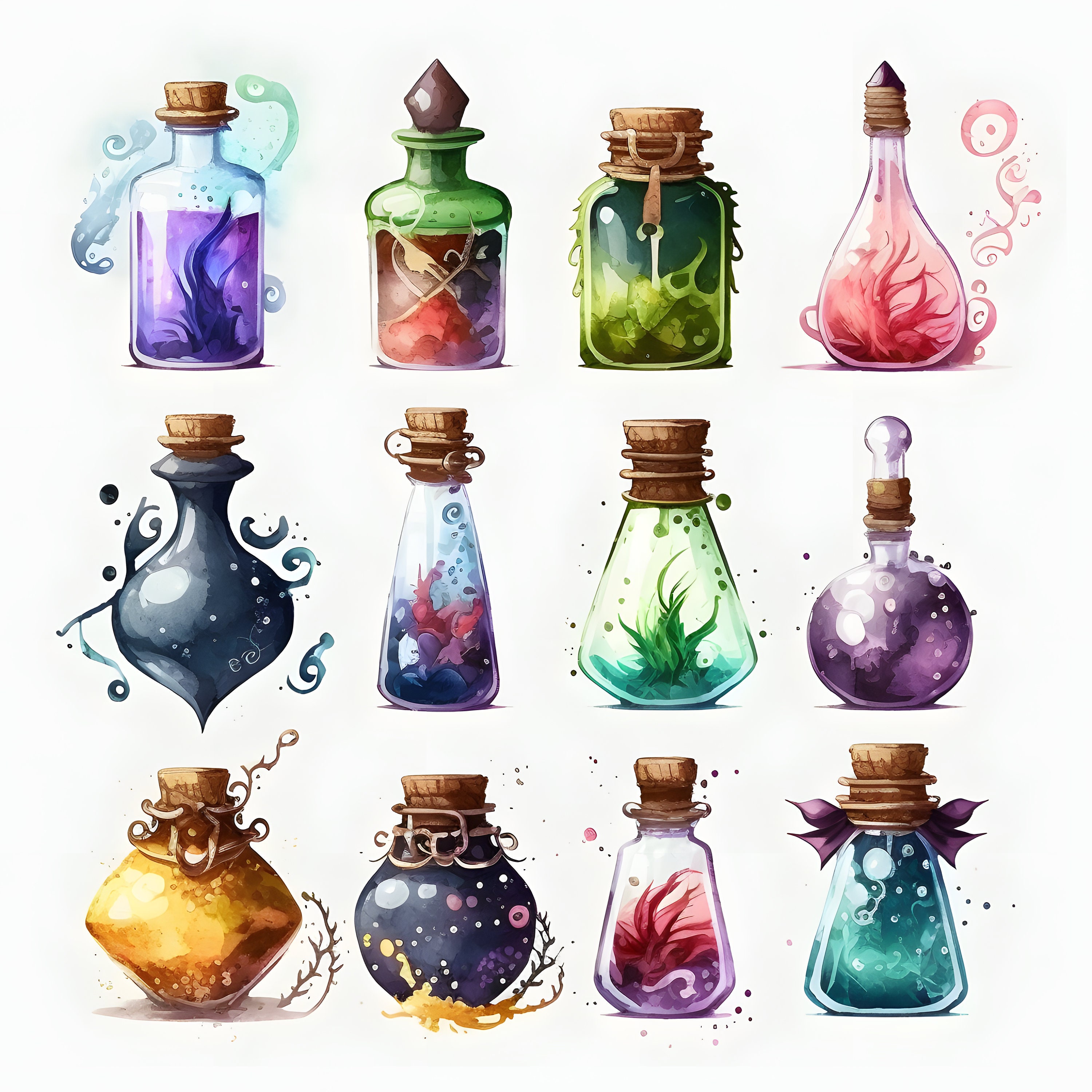 25 Potion Bottles Clipart, Potion Clipart, High-quality Pngs, Magic ...