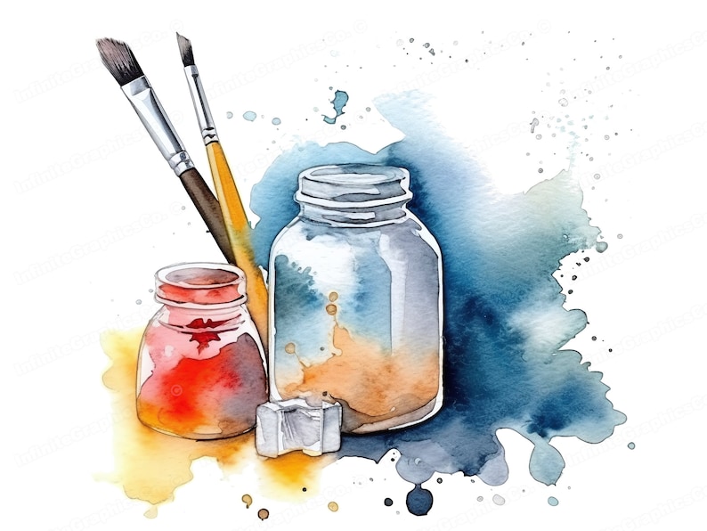 Watercolor Paint Clipart Paint Set Clipart Painter Clipart - Etsy UK