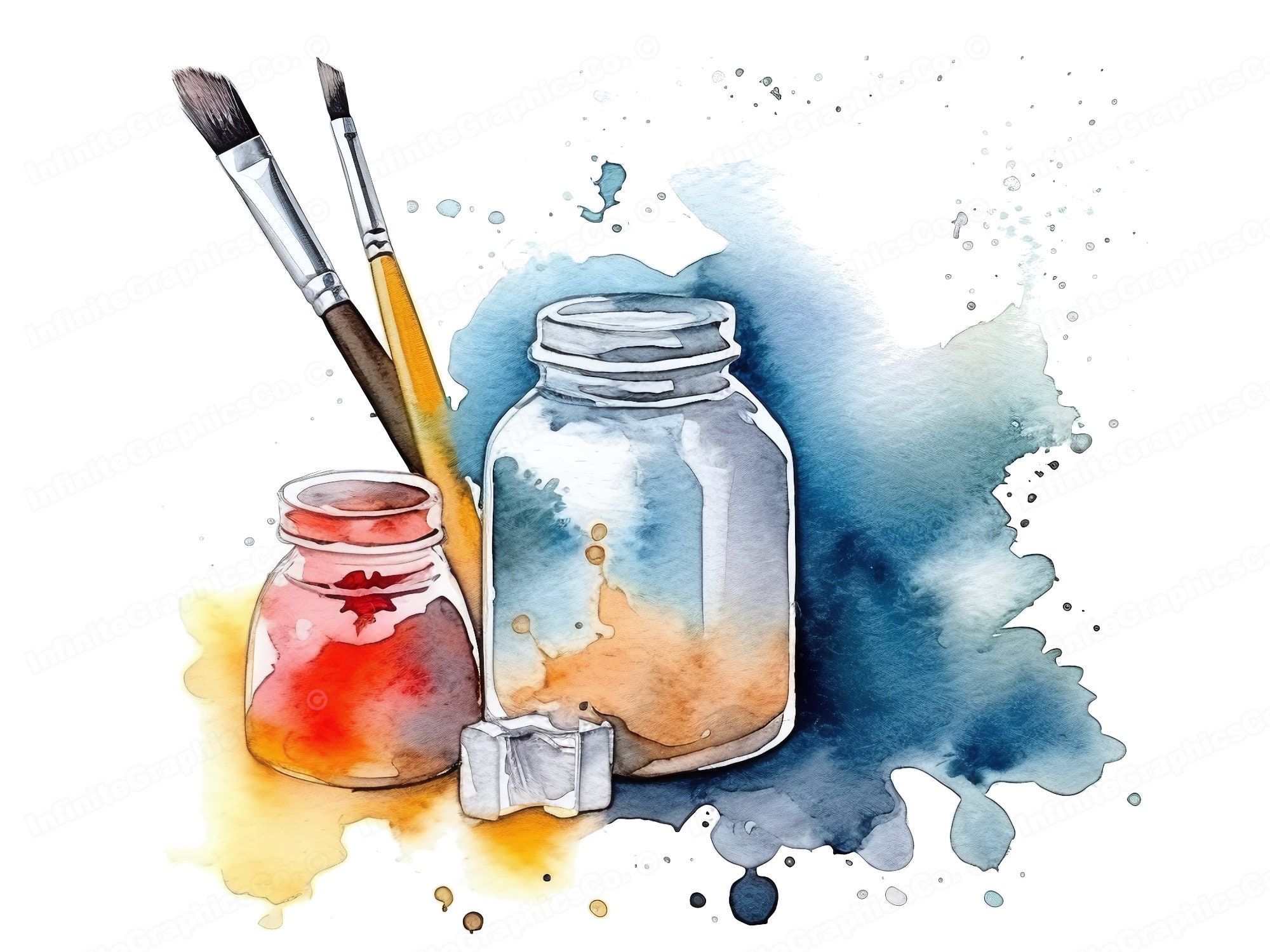 Aquarell Paint Clipart, Paint Set Clipart, Painter Clipart, Künstler ...