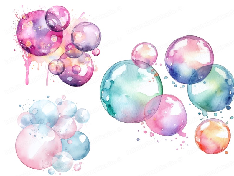 Watercolor Bubble Clipart Bubbly Clipart Bubble Pngs - Etsy